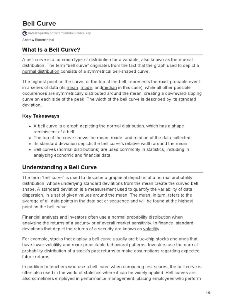 Bell Curve | PDF | Normal Distribution | Standard Deviation