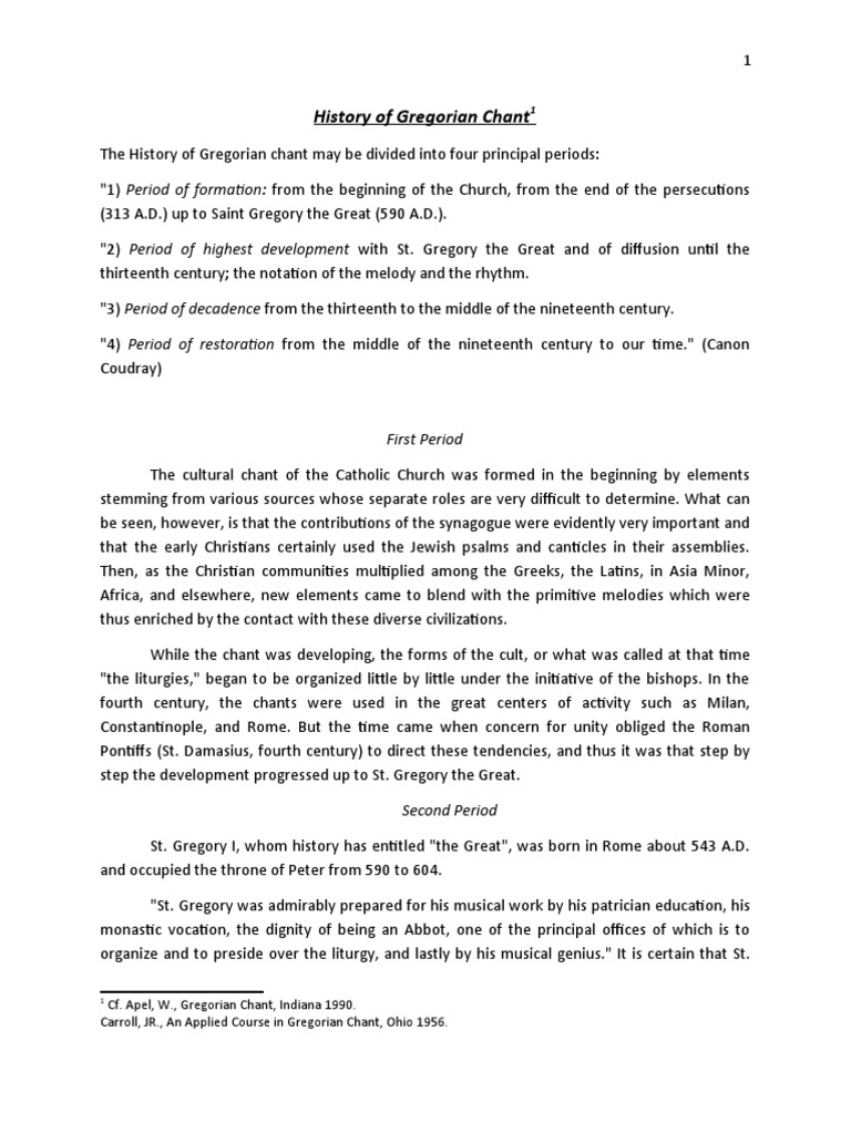 History of Gregorian Chant | PDF | Gregorian Chant | Musical Notation