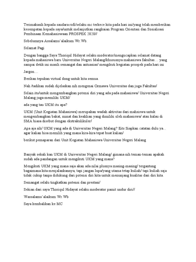 Script Moderator Prospek | PDF