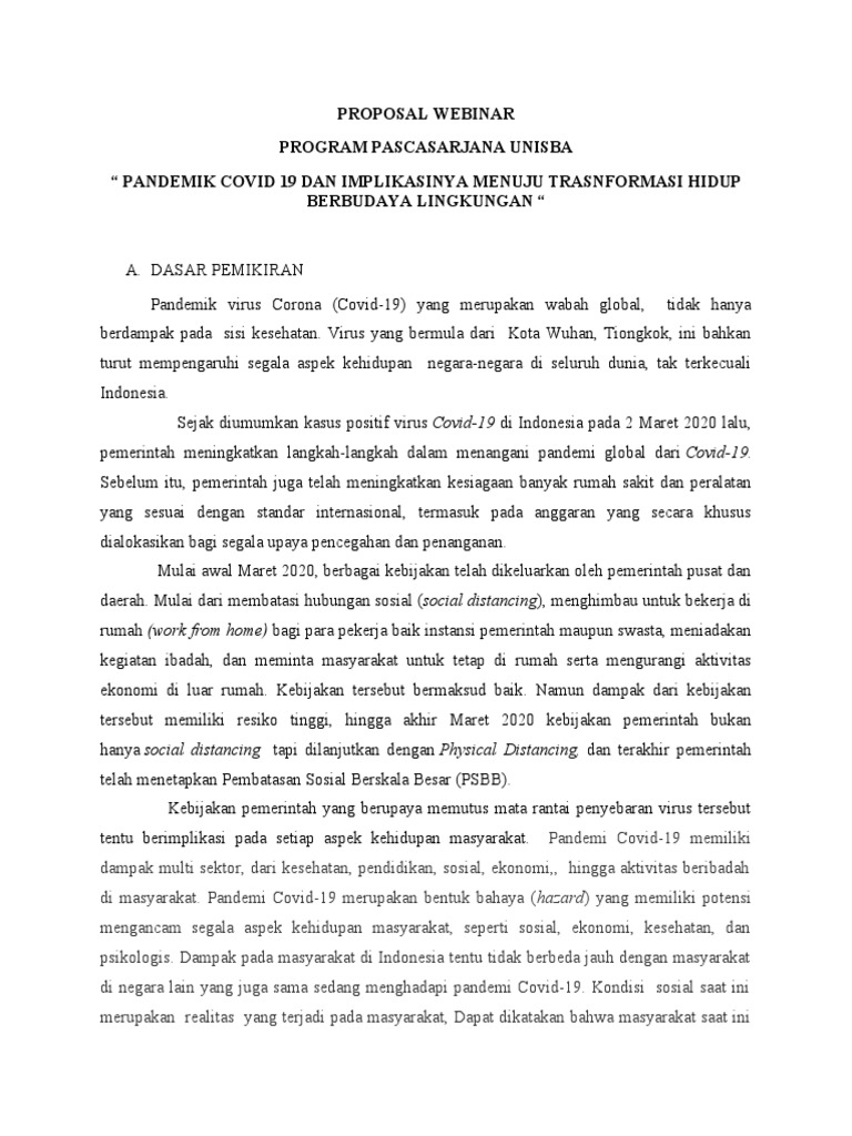 Proposal Webinar Pasca | PDF