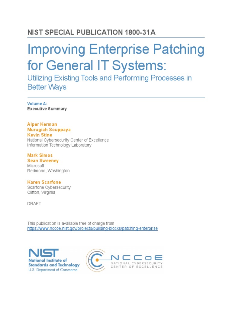 Patching Nist SP 1800 31a Draft | PDF | Computer Security | Security