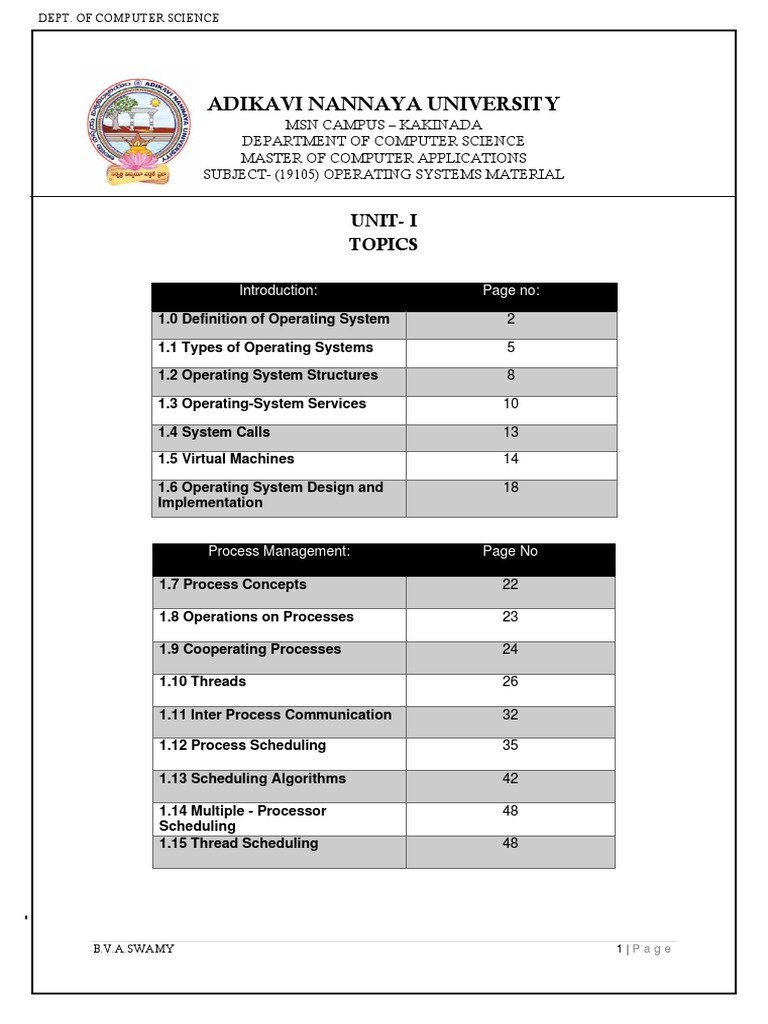 Os Material Unit-1&4 | PDF | Operating System | Process (Computing)