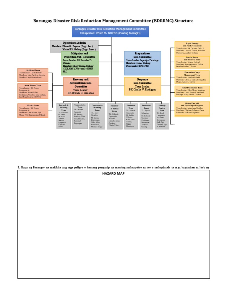 Barangay Disaster Risk Reduction Management Committee (BDRRMC ...