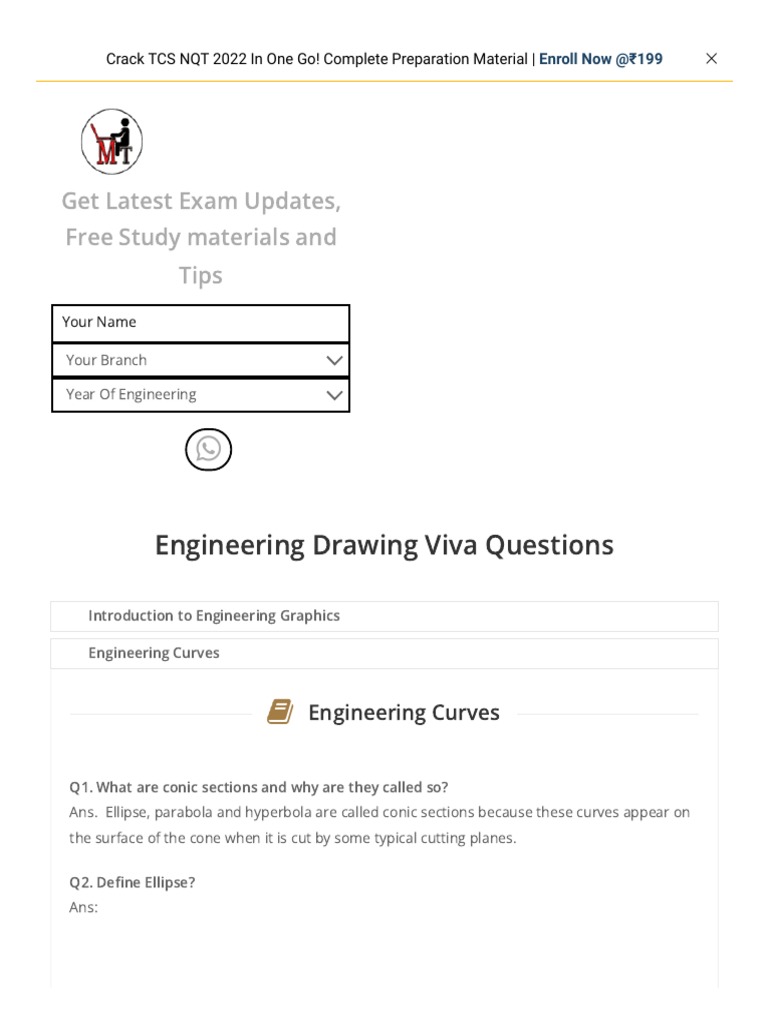 Engineering Drawing: Conic Sections Explained | PDF | Ellipse | Geometry