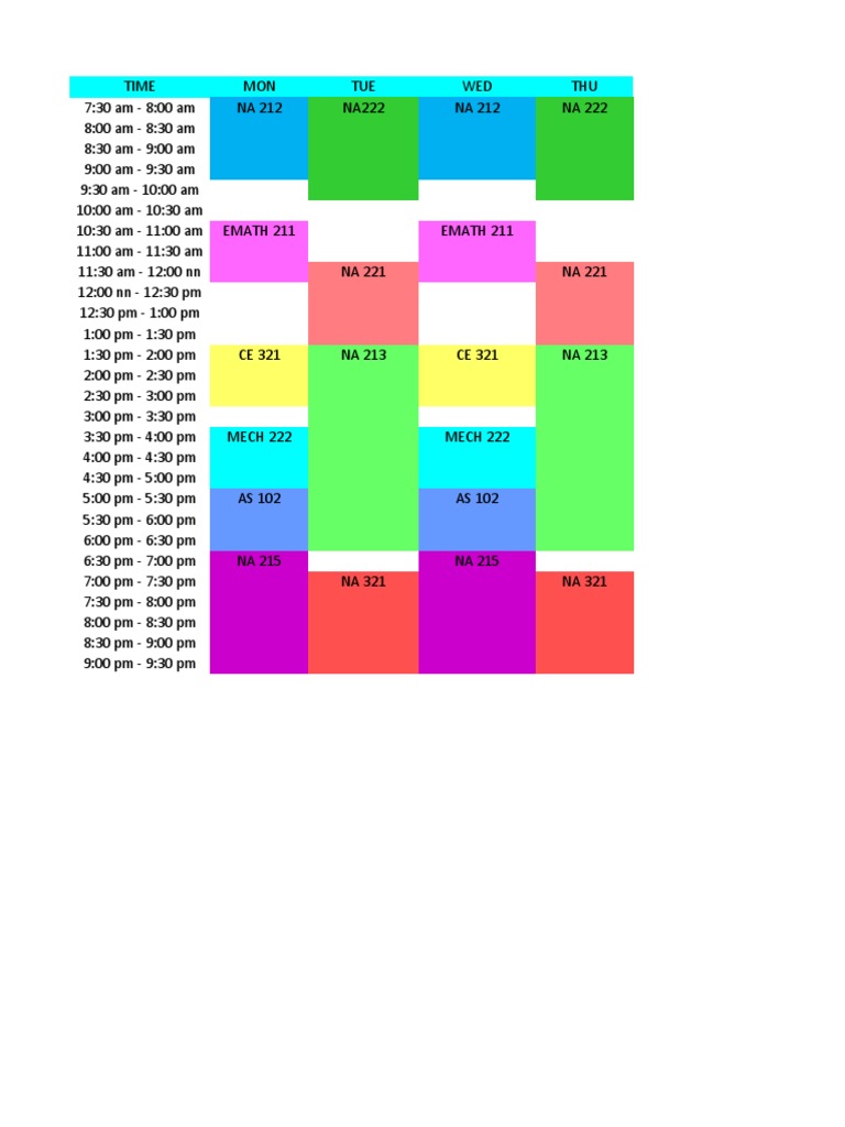 Schedule To Print | PDF