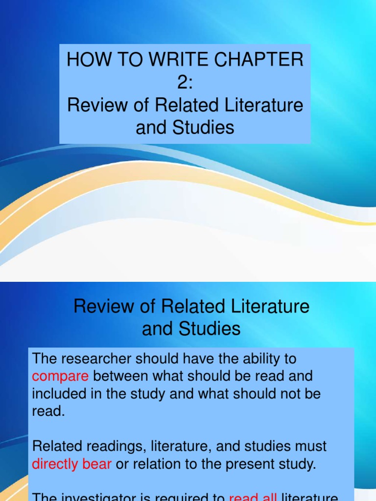 How To Write Chapter 2: Review of Related Literature and Studies | PDF ...