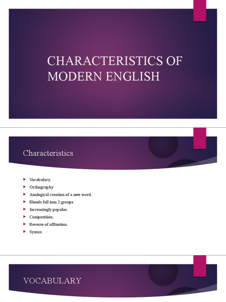 Characteristics of Modern English | PDF | English Language | Stress ...