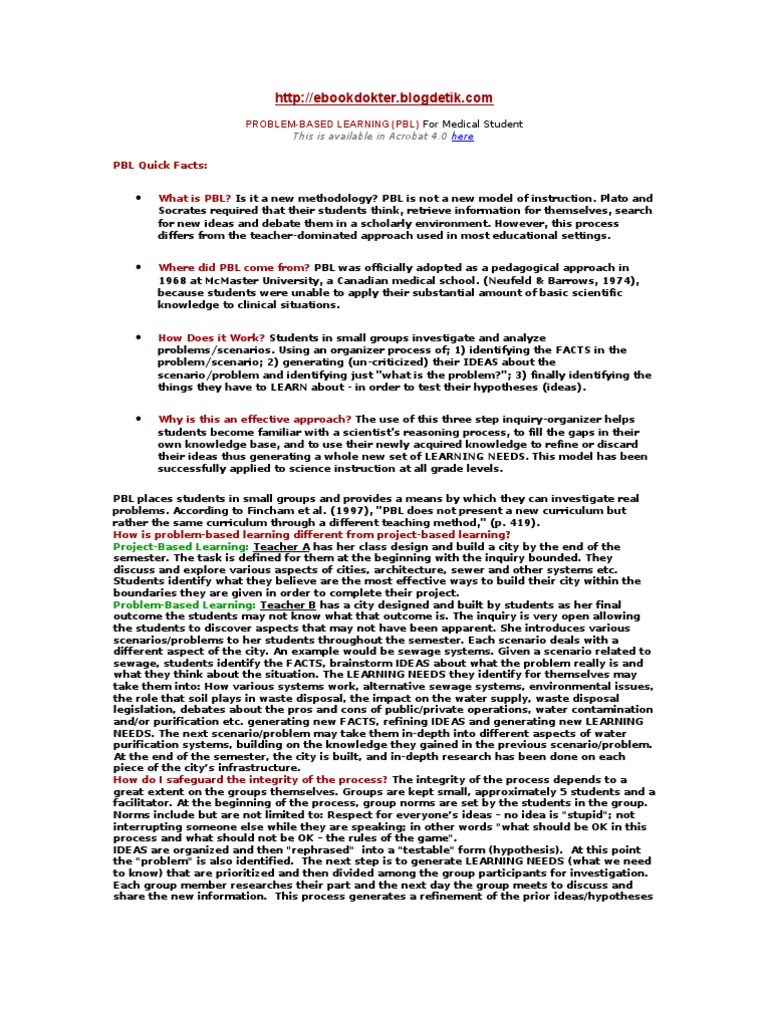 PBL Problem Based Learning Kedokteran | PDF | Scientific Method | Learning