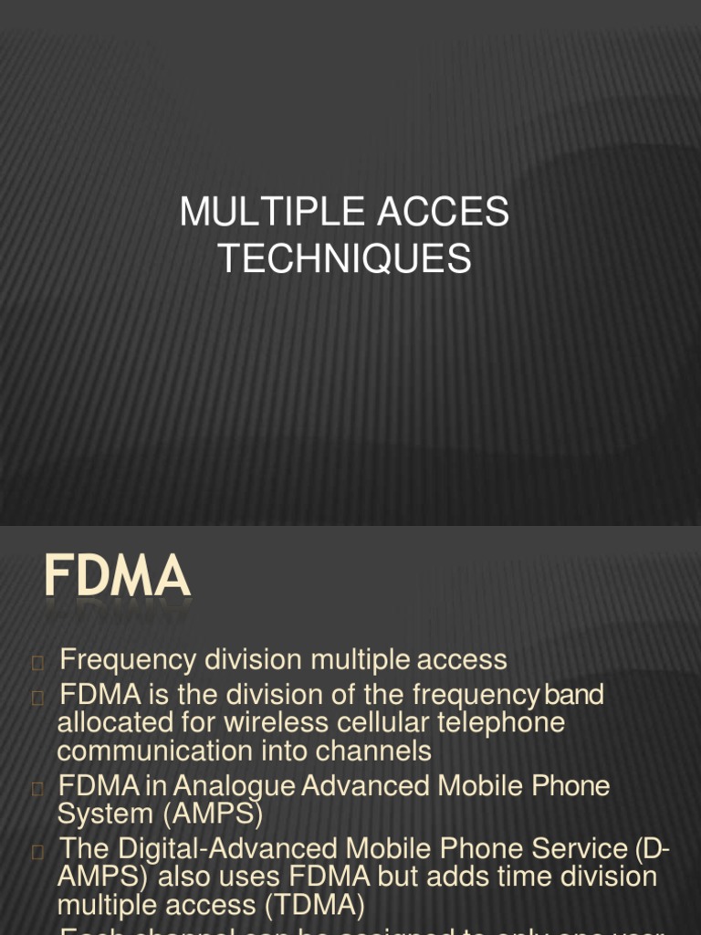 Fdma Cdma Tdma | PDF | Channel Access Method | Cellular Network
