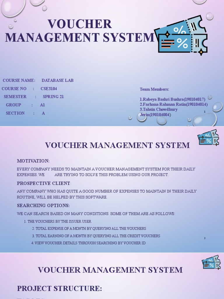 Voucher Management System | PDF | Application Software | Databases