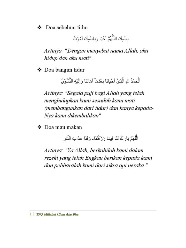 Doa'' TPQ | PDF