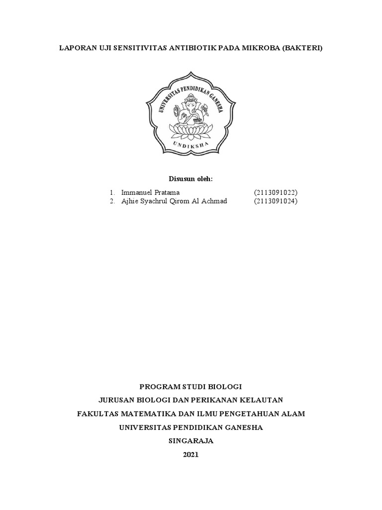 Laporan Uji Sensitivitas Antibiotik Pada Mikroba | PDF