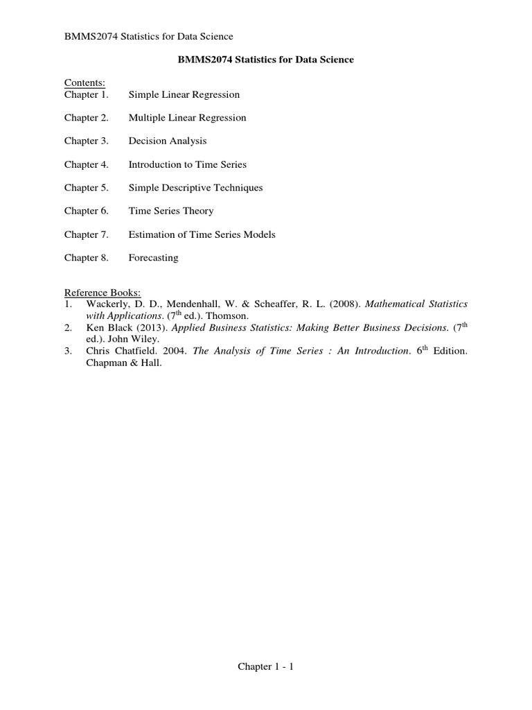 Chapter 1 | PDF | Regression Analysis | Errors And Residuals
