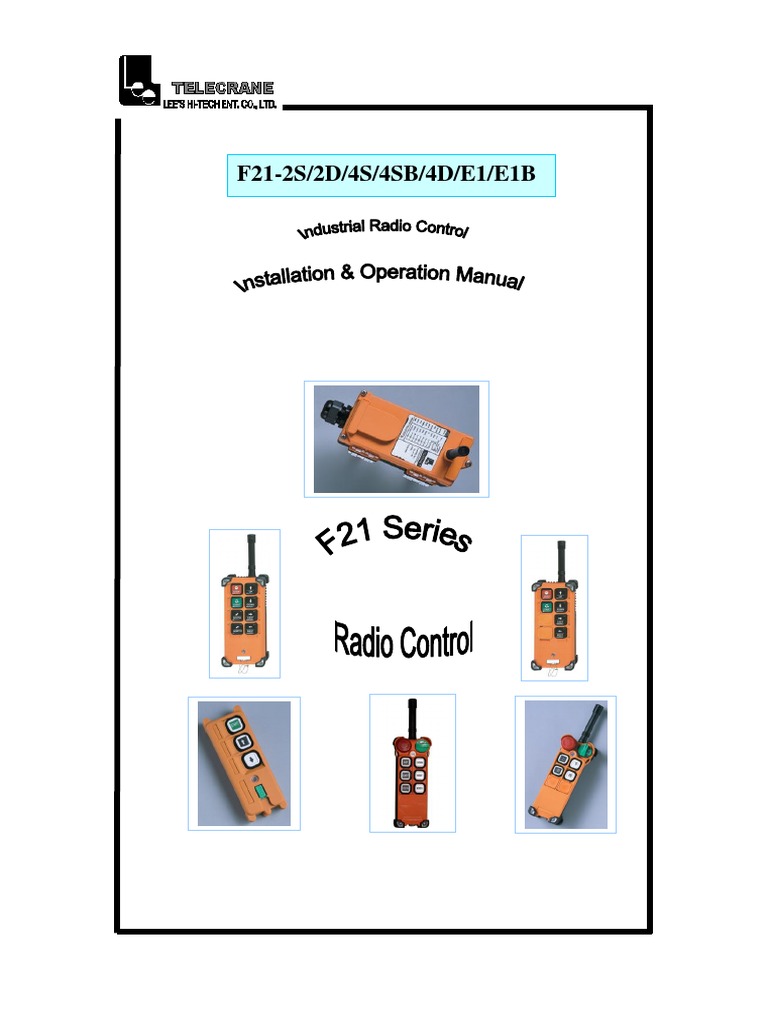 Installation and Operation Manual for F21-2S/2D/4S/4SB/4D/E1/E1B Radio ...