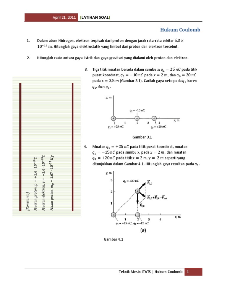 Soal Latihan Elektrostatika | PDF