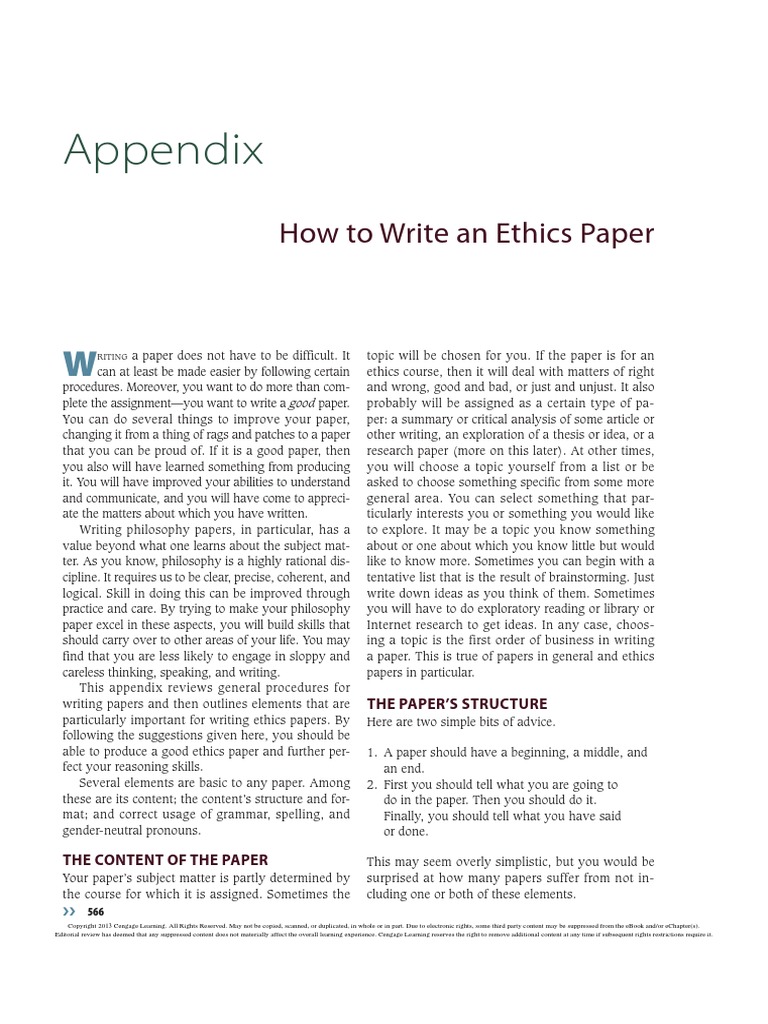 How To Write An Ethics Paper Mackinnon Fiala 8ed | PDF | Citation | Reason