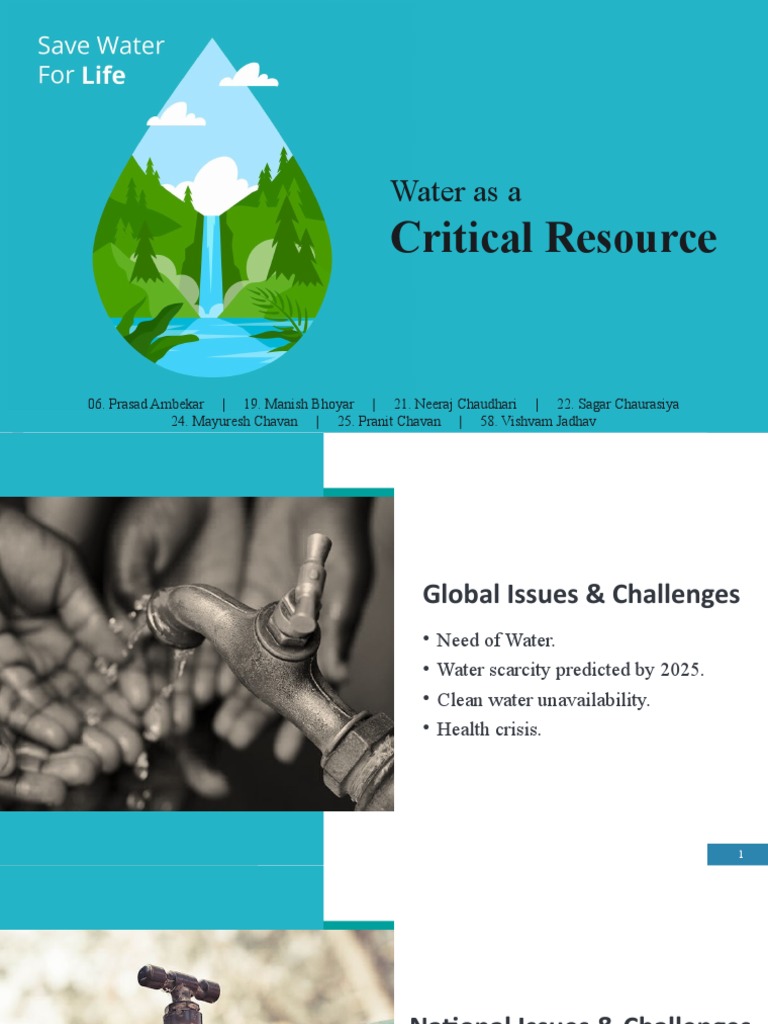 Group 1 Water As A Critical Resource | PDF