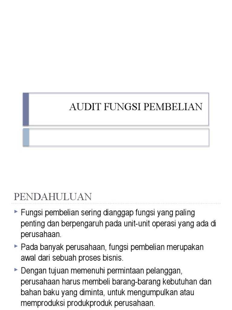 Audit Pembelian Perusahaan | PDF | Karier & Perkembangan | Bisnis