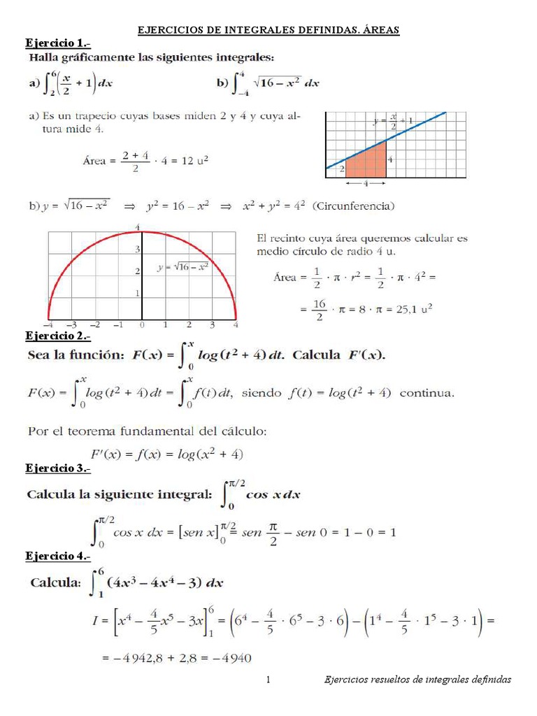 Ejercicios Integral Definida-1 | PDF