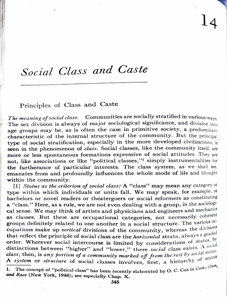 Social Class and Caste: Example | PDF | Sociology | Social Stratification