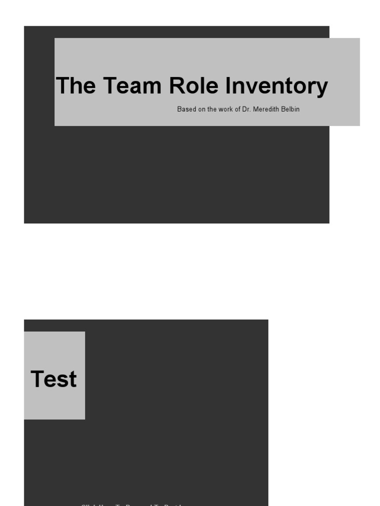 Belbin Test (Please Download Into Your Computer To Make It Work) | PDF ...