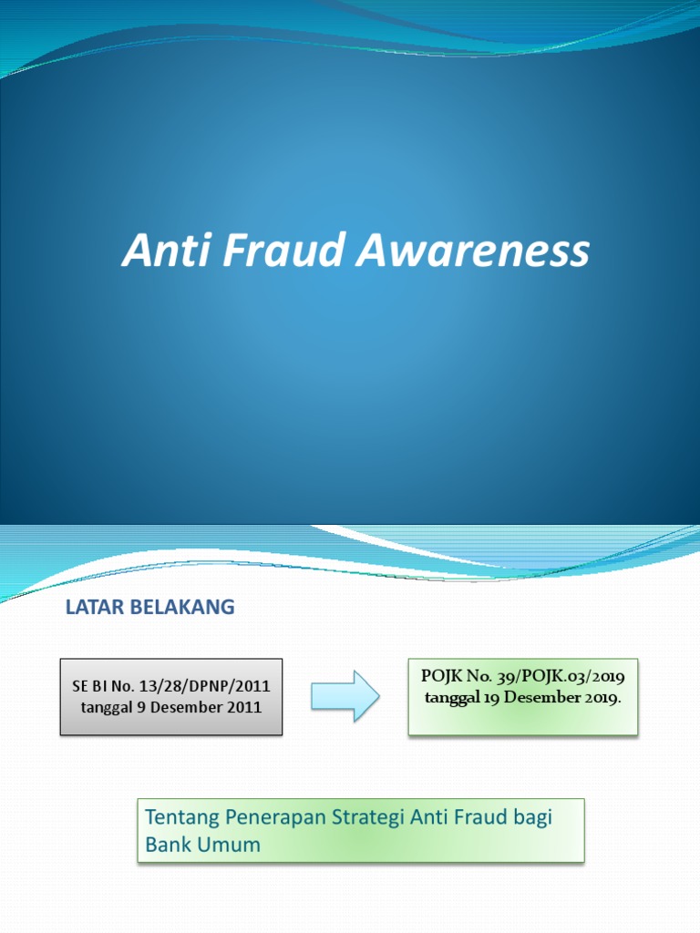 Anti Fraud Awareness | PDF | Pengelolaan Keuangan & Uang | Hukum