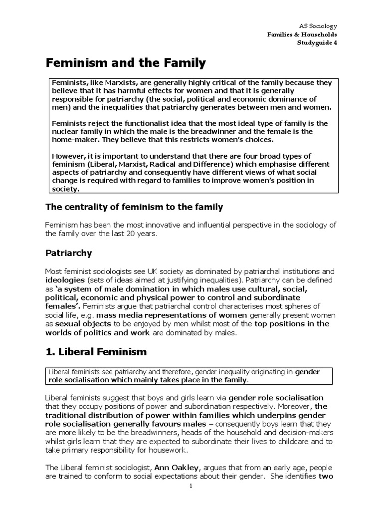 Feminist Perspectives On The Family | PDF | Feminism | Gender Studies
