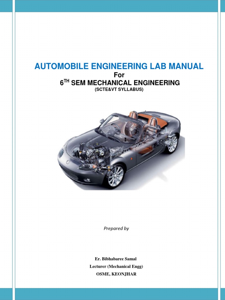 6th Semestermechanical Automobile Engineering Lab Manual | PDF | Clutch ...
