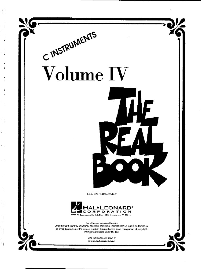 JAZZ Real Book Volume 4 in C Instruments | PDF