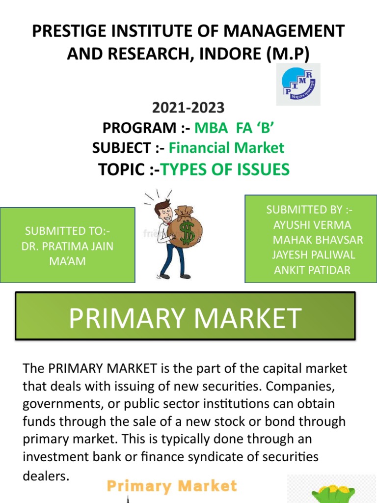 Types of Issues in the Primary Market | PDF | Stocks | Initial Public ...