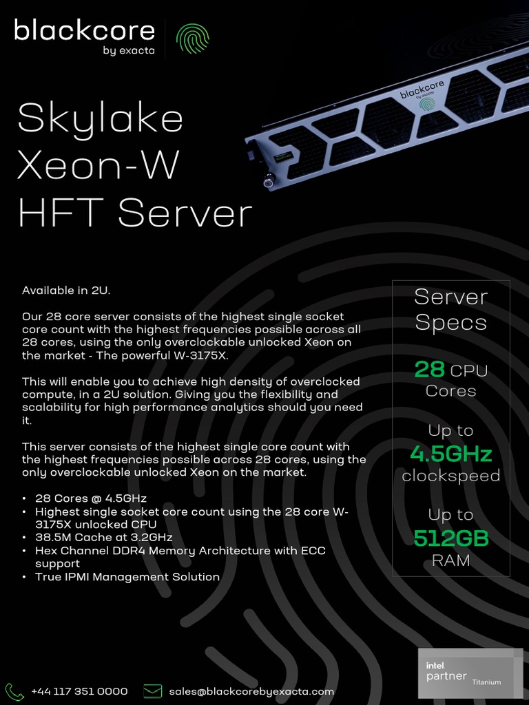 Blackcore Skylake Xeon HFT | PDF | Computer Hardware | X86 Architecture