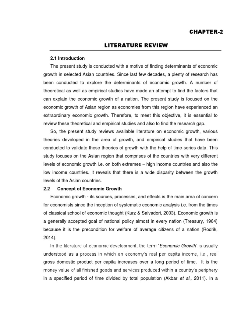 Chapter-2 Literature Review | PDF | Economic Growth | Neoclassical ...