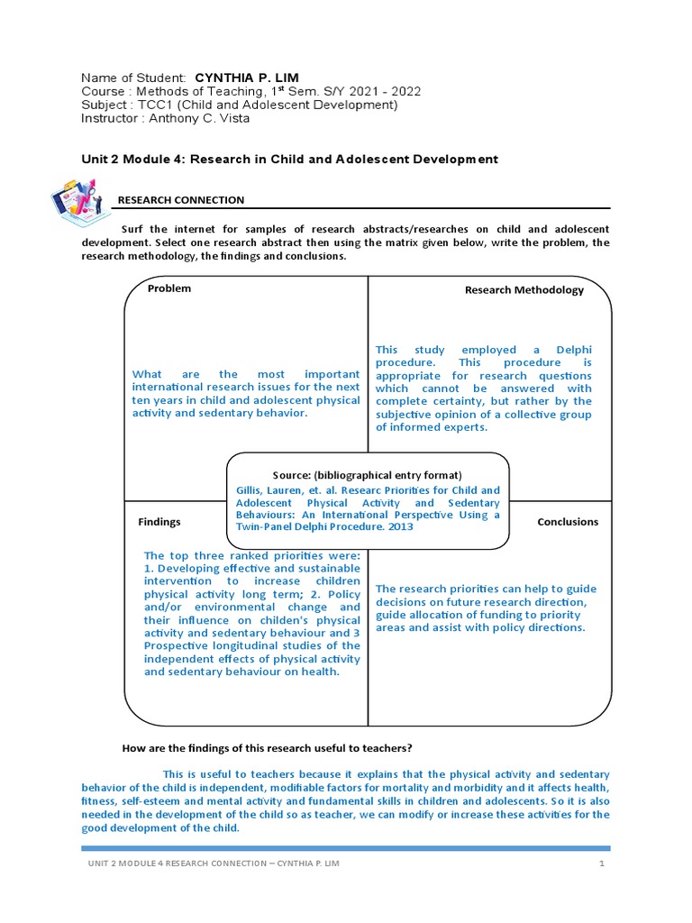 Research Priorities in Child Development | PDF | Adolescence | Behavior
