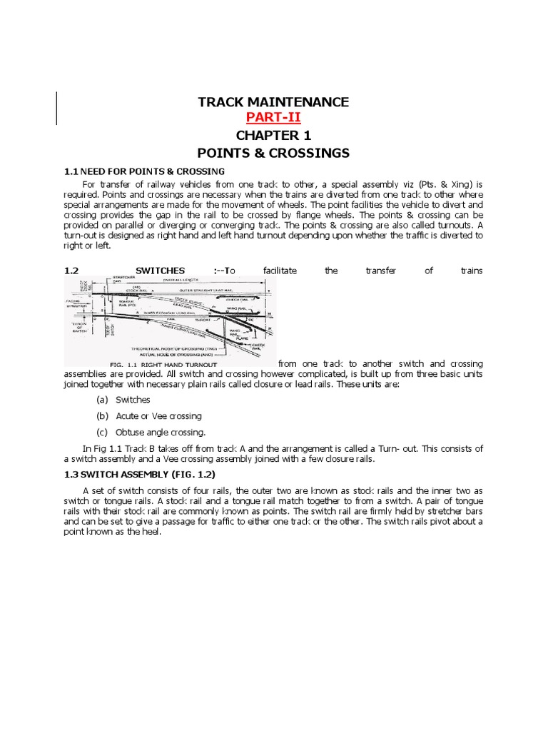 Track Maintenance Points & Crossings: Part-Ii | PDF | Rail Transport ...