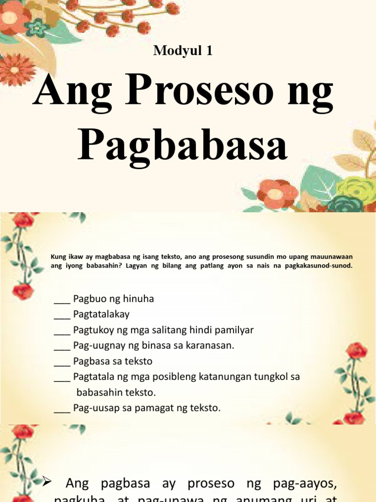 Pagbasa at Pagsusuri Modyul 1 | PDF