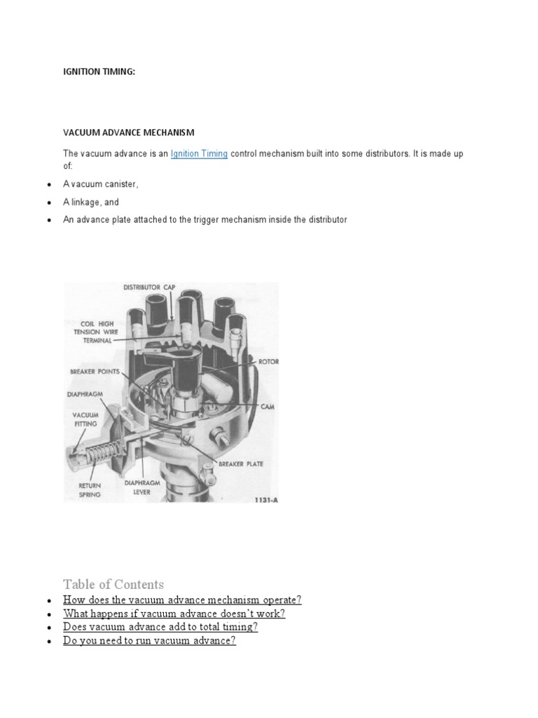 Ignition Timing Guide: How Vacuum Advance Works | PDF | Systems ...