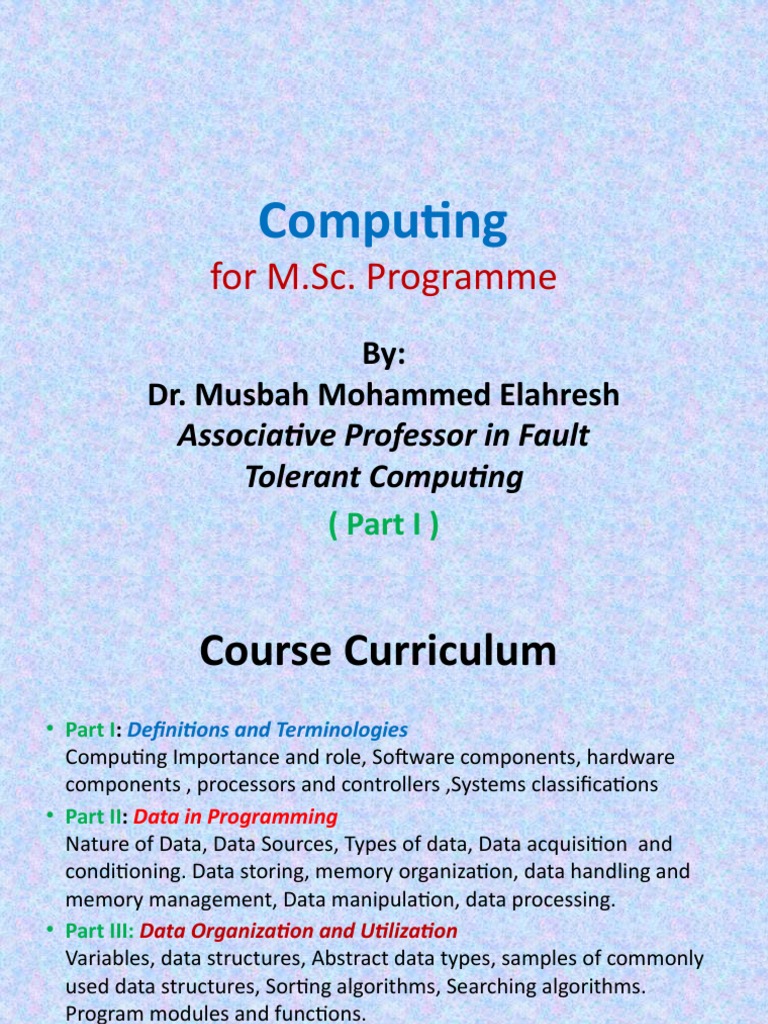 Computing-Part I | PDF | Central Processing Unit | Input/Output