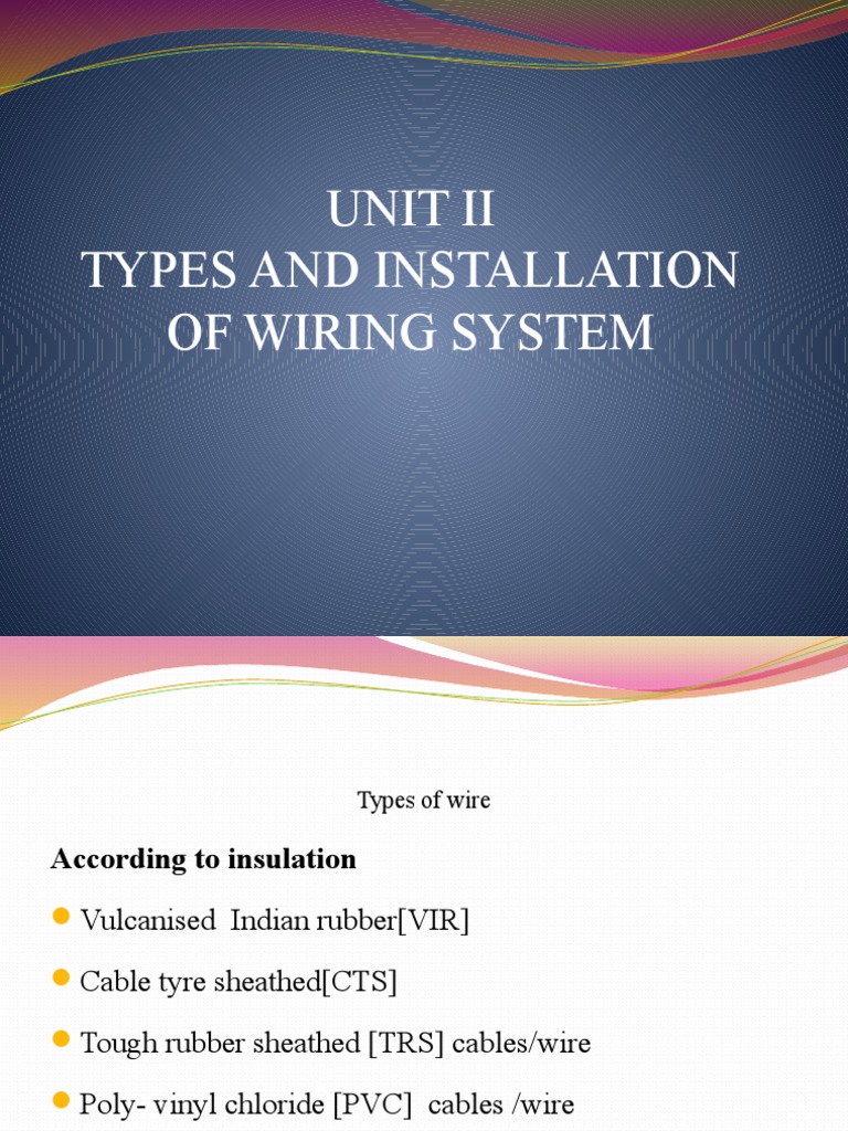 Unit Ii Types and Installation of Wiring System | PDF | Electrical ...