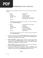 Contoh Surat Perjanjian Utang Piutang | PDF
