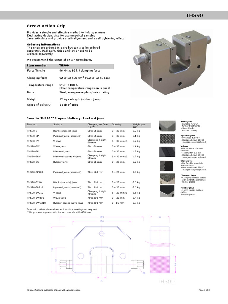 Screw Action Grip: Ordering Information | PDF | Materials | Building ...