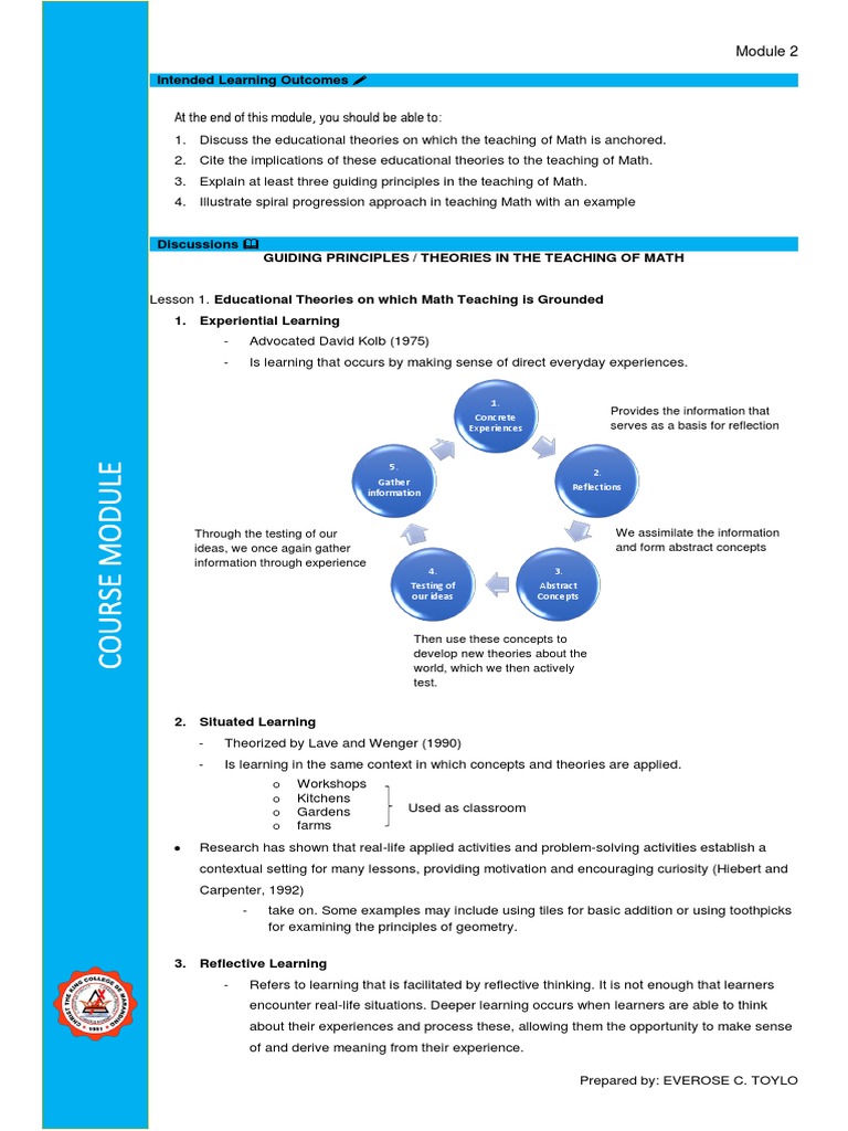 CM2 Math 21 Teaching Mathematics in The Elementary Grade | PDF ...