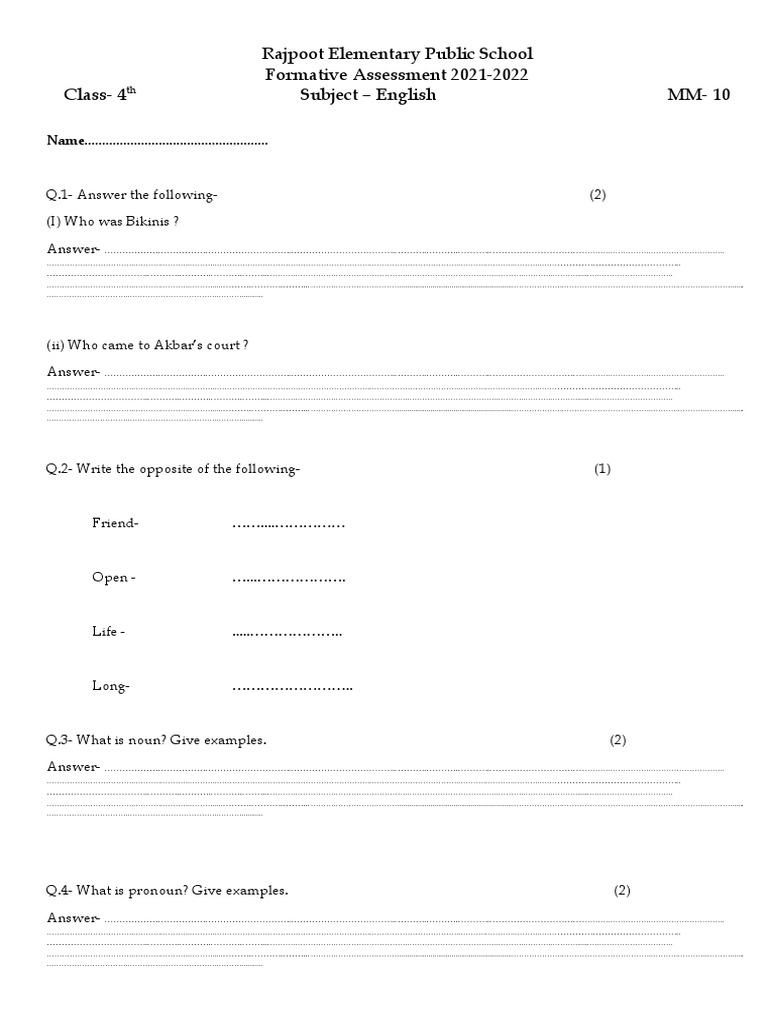 class-4th-english-fa2-2022-pdf
