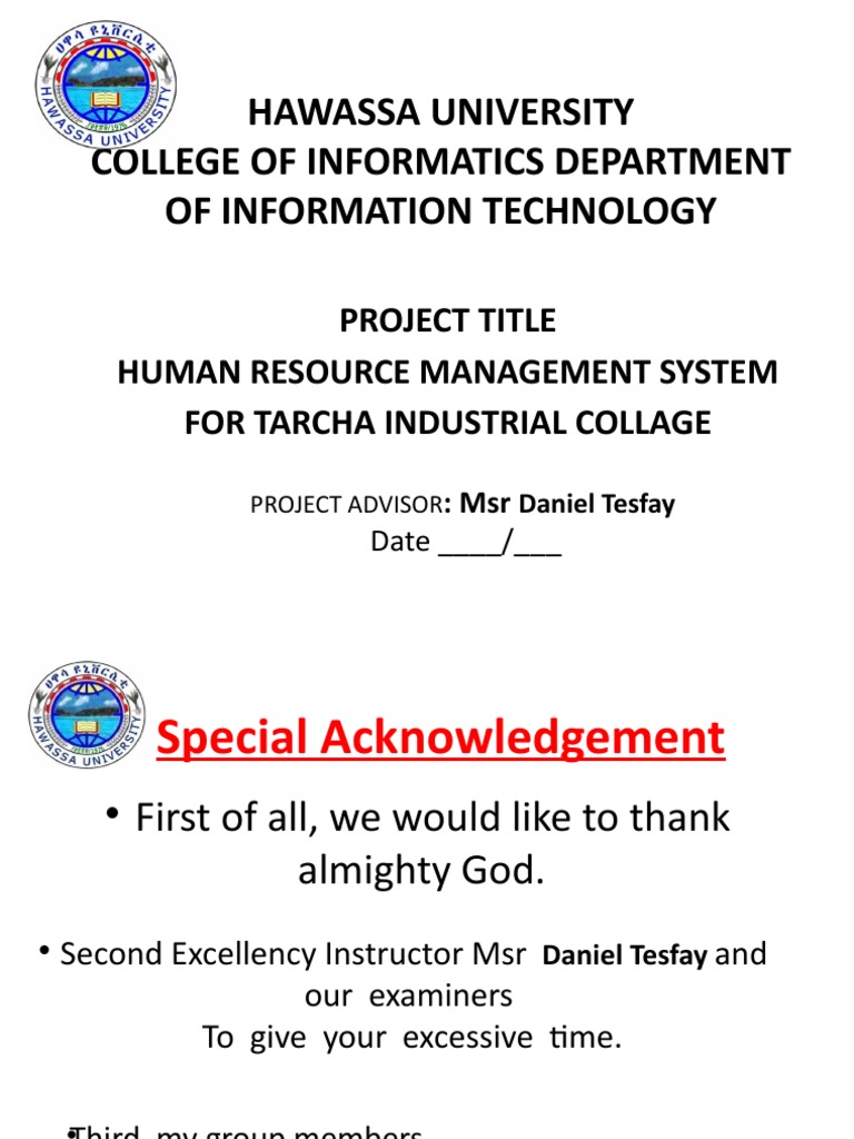 Hawassa University College of Informatics Department of Information ...