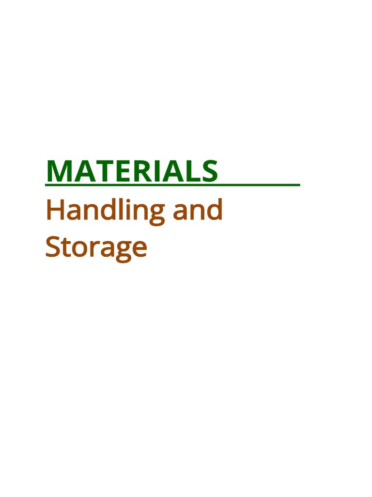 Materials Handling And Storage Pdf
