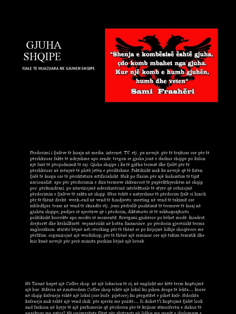 Fjale Te Huazuara Ne Gjuhen Shqipe | PDF