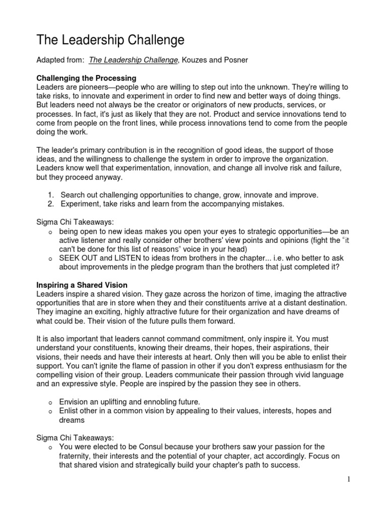 The Leadership Challenge | PDF | Leadership | Psychological Concepts