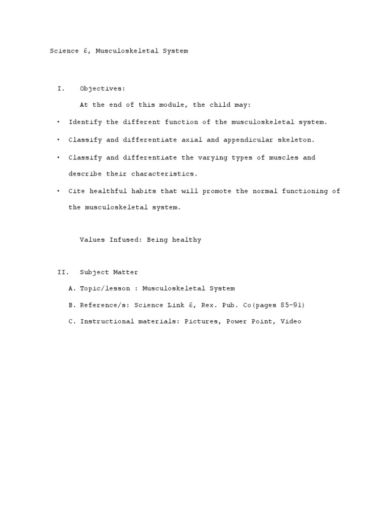 Musculoskeletal System Basics | PDF | Bone | Human Musculoskeletal System