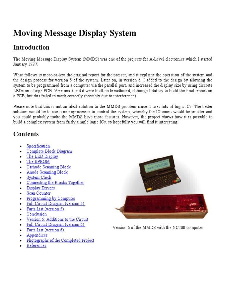 Moving Message Display System | PDF | Light Emitting Diode | Transistor