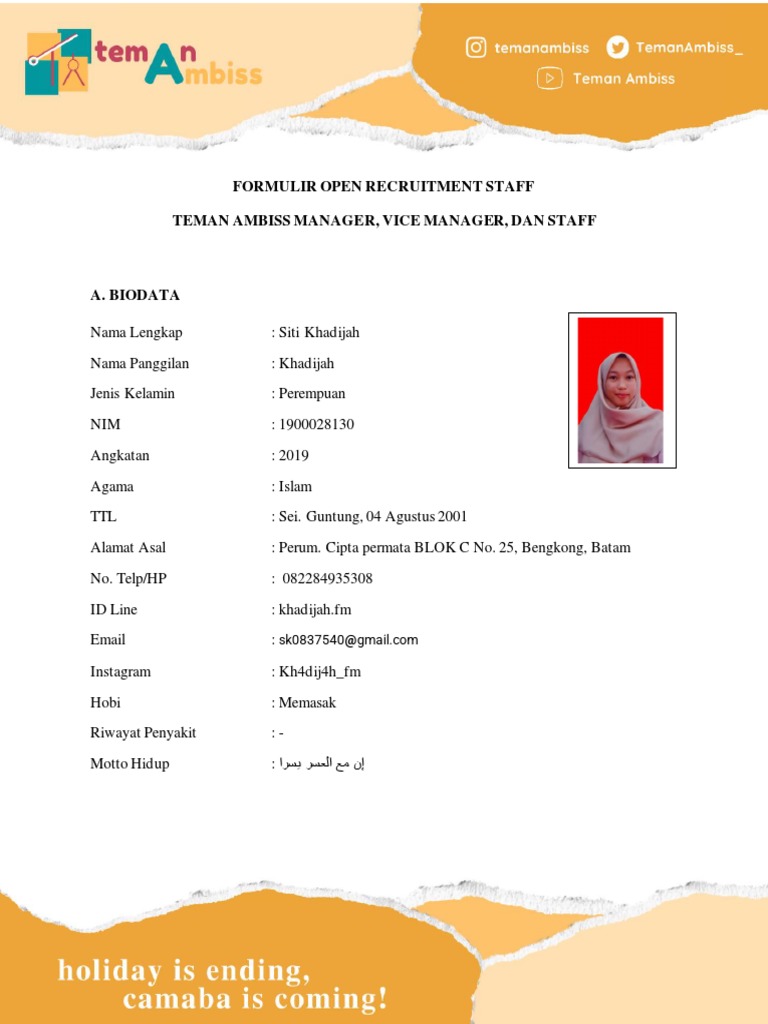 Formulir Open Recruitment Volunteer | PDF | Karier & Perkembangan | Ilmu Sosial