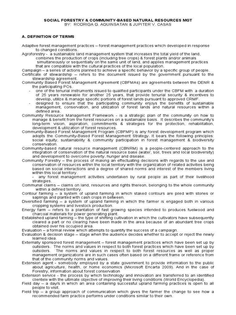 Understanding Social Forestry Concepts | PDF | Forestry | Agriculture